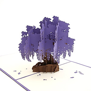 Liif Wisteria Purple Tree 3D Mothers Day Pop Up Greeting Card For All Occasions, Happy Birthday, Mother’s Day Card, Get Well, Romance, Anniversary Card - For Mom, Her, Wife, Grandma(purple)