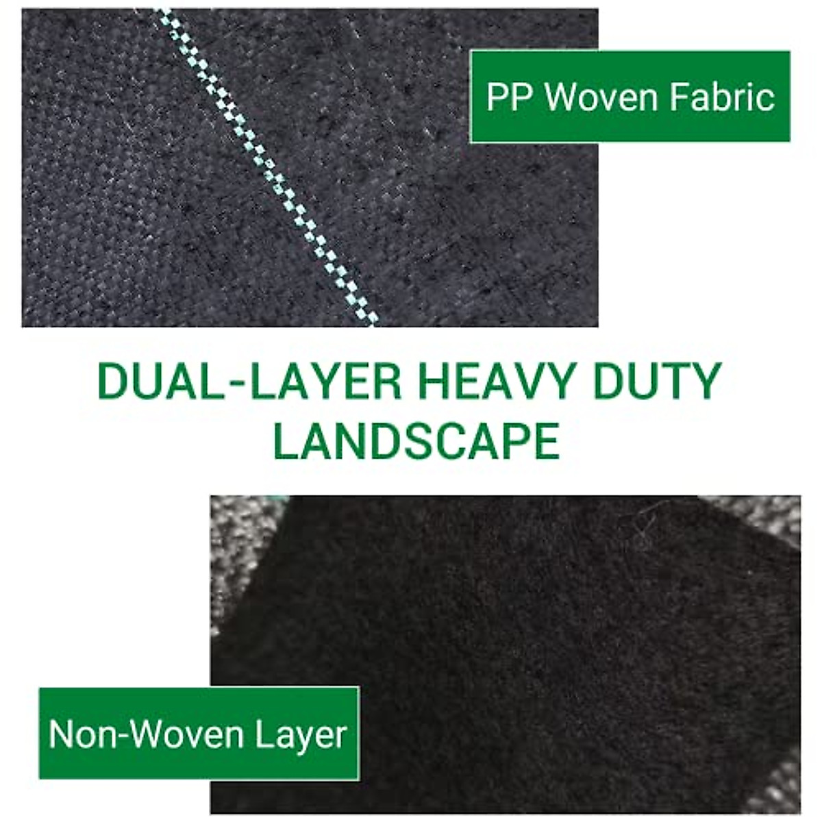 JARKLIN 3ft x 50ft Weed Barrier Landscape Fabric, 5oz Heavy Duty Weed Barrier Fabric for Ground Cover, Pro Premium Garden Weeds Control Barrier- Extra Thick Daul Layer Fabric, Black