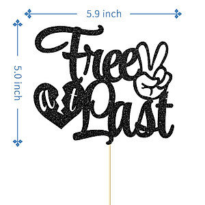 Free At Last Cake Topper, Break Up/Divorce Sign/Freedom Party Decorations, 2024 Graduation Party Decors, Farewell Single Finally Done Theme, Black