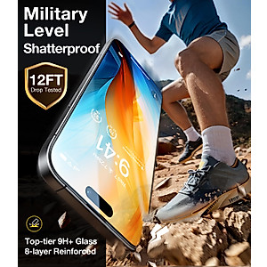 UltraGlass UNBREAK TOP 9H+ Glass for iPhone 16 Pro Max Screen Protector (12FT Military Grade Shatterproof) Screen Protector 16 ProMax Tempered Glass (Longest Durable) Full Edge Coverage 6.9" 2 Pack