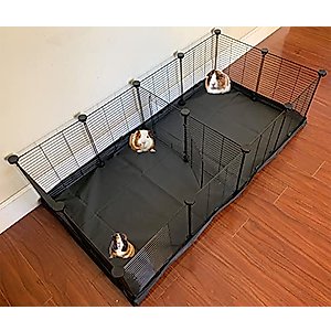 48" Extra Large Guinea Pig Dwarf Rabbit Habitat Yard Hamster Turtle Critters Cage Center Divider with Door Mice Bunny Hedgehog Enclosure with Waterproof Bottom Canvas