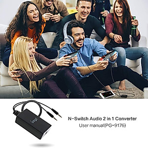 ECHZOVE Audio Converter for Nintendo Switch, 2 in 1 Audio Chat Adapter for Nintendo Switch - Support Voice Chat with Your Headphone