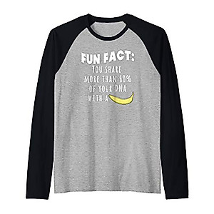 Funny DNA and Bananas T-shirt Science Humor Raglan Baseball Tee
