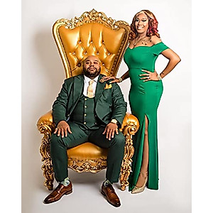 Wangyue Royal Blue Suits for Men Prom Mens 3 Piece Suit Slim Fit Business Formal Suits for Men Double Breasted Suits 40 M