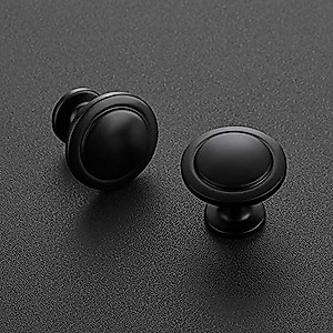 Ravinte 30 Pack 1-1/4 inch Kitchen Cabinet Knobs Drawer Dresser Knobs Matte Black Zinc, Drawer Pulls Door Handles Knobs