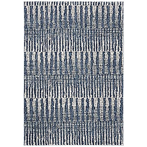 SAFAVIEH Galaxy Collection 5'3" x 7'6" Navy / Light Grey GAL118N Modern Non-Shedding Living Room Bedroom Dining Home Office Area Rug