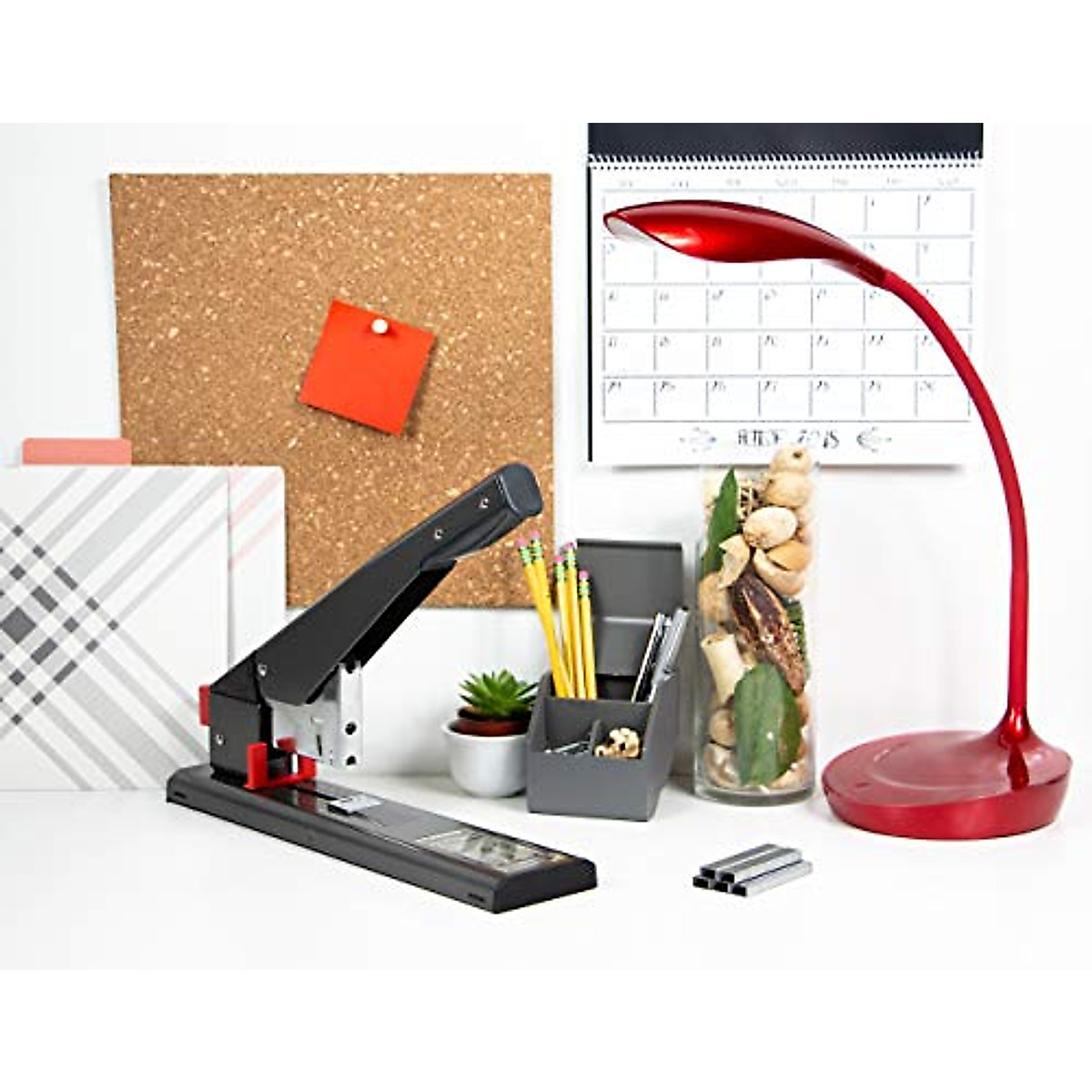 Bostitch Office 215 Sheet Extra Heavy Duty Stapler, No Jam Technology, Easy Reload, Black (00540)