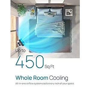 Dreo TwinCool 12000 BTU Smart Inverter Portable Air Conditioner with Dual Hose, 42dB Quiet,Powerful Cooling, Up to 450 Sq Ft, Remote Control, Dehumidify, 24H Timer, Window Mount Kit, White