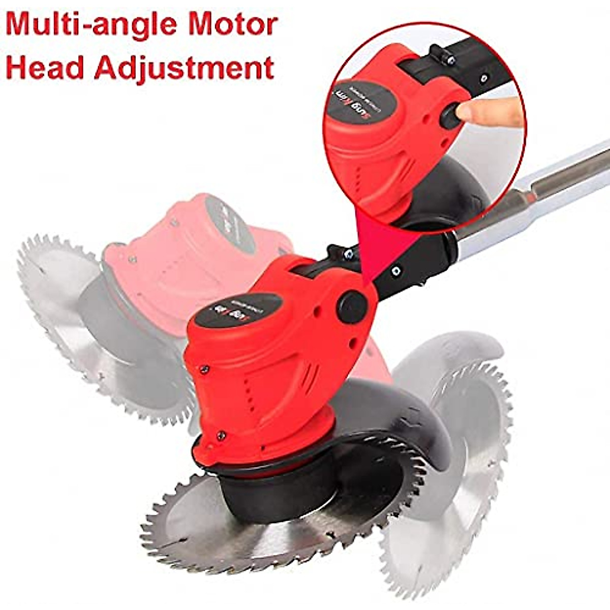 GMRZ Handheld Cordless String Trimmer Garden Edger Tool, 21V 4000Mah Lithium-Ion Portable Walk Behind Grass Brush Cutter Lawn Mower WReplace Cutter Head,1 Battery