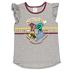 Harry Potter Hogwarts Big Girls Ruffle T-Shirt Legging Set 18-20 Pink/Gray