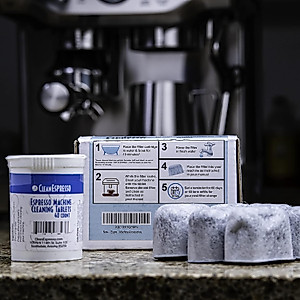 CleanEspresso Espresso Machine Cleaning Tablets and Filters For Breville Espresso Machines (40 Tablets + 6 Filters) - 2 Gram Cleaning Tablets & Replacement Water Filter - Espresso Cleaner Accessories