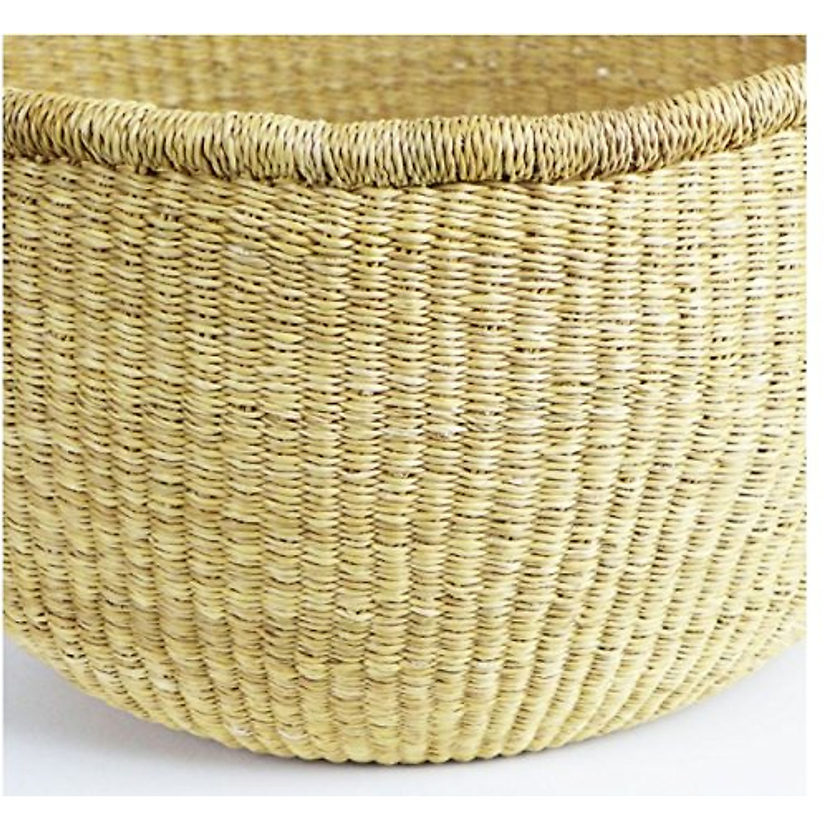 Hands Craft Fair Trade Ghana Bolga African Dye-Free Market Basket Natural Baskets (11"-13" Medium)