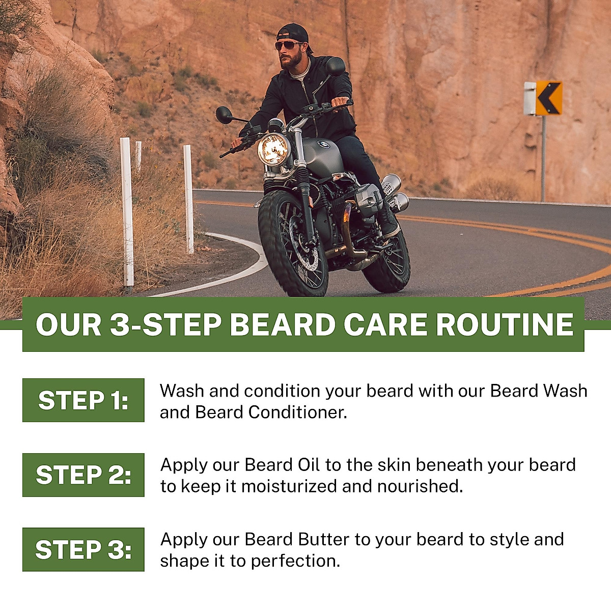 Live Bearded Complete Beard Grooming Kit, Made in the USA with All-Natural Ingredients - Beard Wash, Conditioner, Beard Butter & Beard Oil Kit - Mens Beard Grooming Set, in Scent 1880, Sweet Bourbon