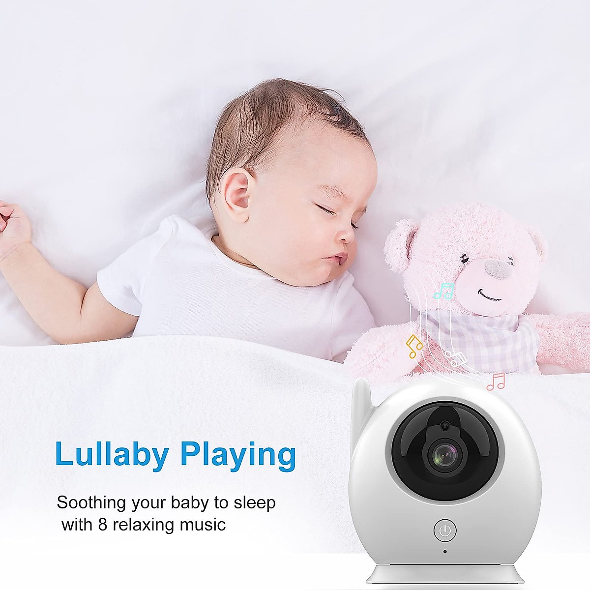 MYPIN Video Baby Monitor with Camera and Audio, Wireless Monitor Camera with 4.3 Inch LCD Screen Night Vision/Two-Way Talk/Temperature Monitor/Lullaby