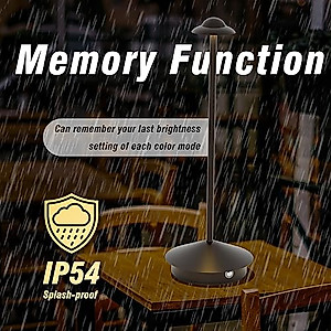 liveMAX Rechargeable Table Lamp,Cordless Table Lamp,Touch Dimmable Wireless Lamp in Aluminium,5000mAh Battery Desk Lamp for Home/Restaurant/Outside Dining/Dinner/Patio(Brown)