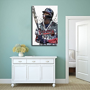 TUBALU Ronald Acuna Jr Poster Baseball Art Canvas Bedroom Wall Decor Print Picture Office Dorm Room Decor Gifts Unframe:12x18inch(30x45cm)