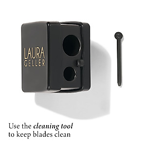 LAURA GELLER NEW YORK Eye + Lip Cosmetic Pencil Sharpener - Easy to Clean - Eyeliner, Lip Liner and Eyebrow Pencil Sharpener