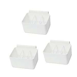 Veemoon 3pcs box Shelf White Hanging Containers Counter Kitchen Slide Refrigerator Food Snack Pantry Plastic Egg Trays Organization Sauce Seasoning Basket Sorting Cabinet Organizer Clear