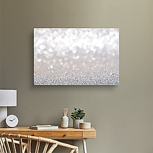 CafePress Canvas Wall Art Abstract Silver Glitter Ready to Hang for Living Room, Bedroom or Office