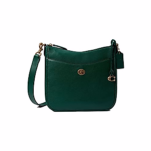 COACH Polished Pebble Leather Chaise Crossbody Dark Pine One Size