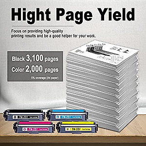 FOJY 4 Pack 1Black 1Cyan 1Magenta 1Yellow TN221 TN 221 Compatible Toner Cartridge Replacement for Brother Black+Color ‎6.25 x 45.75 x 4.25 inches FO TN221-4PK FO TN221-4PK