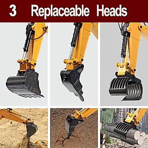 Huina RC Excavator for adults1580 Hobby Remote Control V4 Full Metal RC Excavator Adult huina 580 Construction Vehicle Professional Remote Control Tractor (Default)