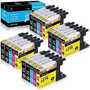 LeciRoba LC75 Ink Cartridges for Brother lc75 Ink Cartridge and LC79 XL LC71 Ink cartridges for MFC-J7510DW MFC-J6910DW MFC-J835DW MFC-J430W MFC-J6510DW MFC-J280W (8 Black,4 Cyan,4 Magenta,4 Yellow)