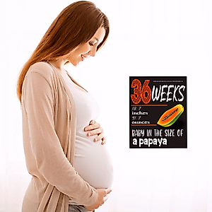 Pregnancy Sign 5 to 40 Weeks Weekly Milestone Belly Bump Tracker Pregnancy Milestone Cards Pregnancy Countdown Chalkboard Calendar Card Weekly Baby Size Photo Prop Gift for Pregnant Women Mom