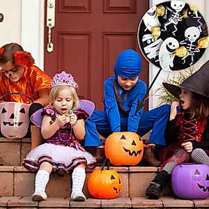 Generic 120 PCS Halloween Candy Decoration Cards Cartoon Ghost Skull Pattern Decorative Sugar Paper Card for Kids Halloween Sugar Decoration for Treat or Trick School Home Party Supplies