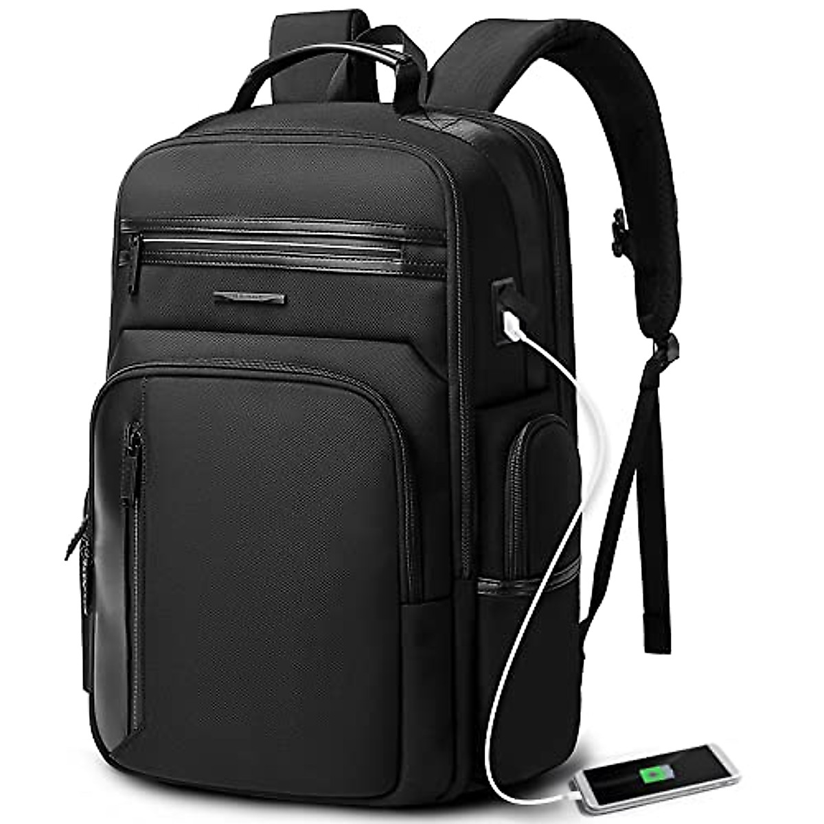 BANGE Travel Backpack, Business Durable Laptops Backpack with USB Charging Port, Computer Backpack for Men & Women Fits 15.6 Inch Notebook