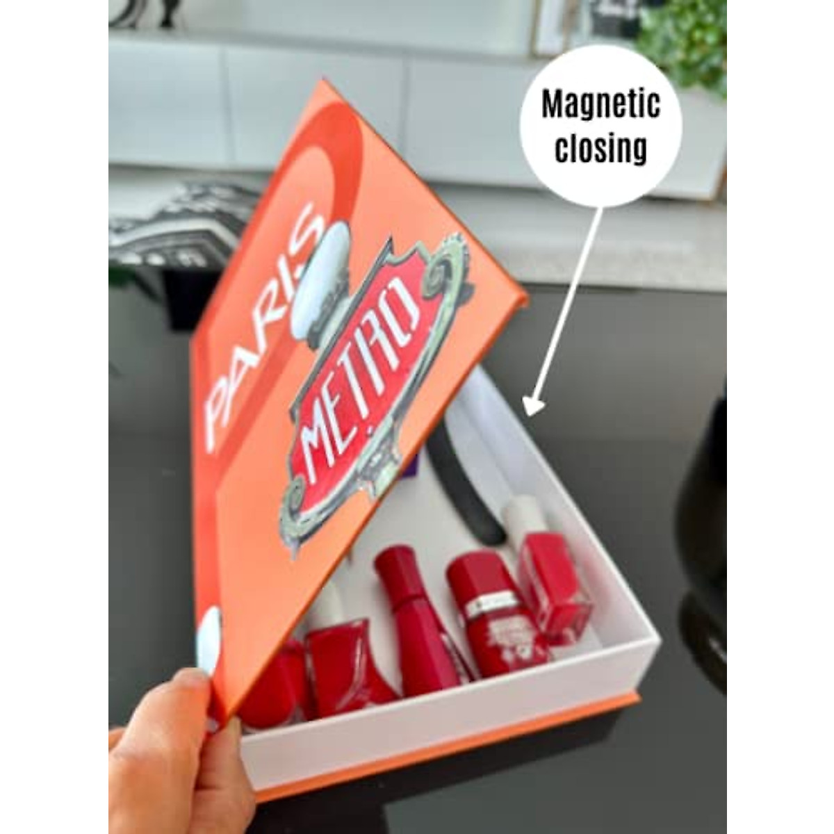 InspireMe Decorative Books for Home Decor, Faux Book Storage Box, Travel Table Books - Paris, New York, Mexico - Set of 3