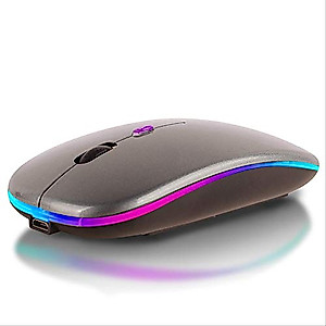 Rechargeable Dual-mode Wireless Bluetooth Mouse Bt Plus 2.4g Wireless Light-emitting Silent Mouse Lady Mouse Ultra-thin Fashion Cute Anti-slip Design Pc Game Mouse, Suitable For Laptop Design And Offi