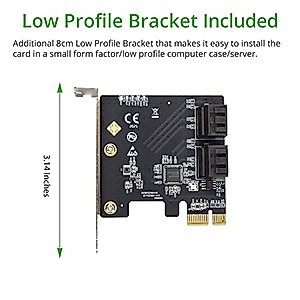 IO Crest 4 Port SATA III Expansion Card with Low Profile Bracket - 6Gbps SATA 3.0 Controller PCI Express x1 ASMedia 1064 for Windows10/8/7/XP/Vista/Linux