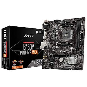 MSI ProSeries AMD Ryzen 1st and 2ND Gen AM4 M.2 USB 3 DDR4 D-Sub DVI HDMI micro-ATX Motherboard (B450M PRO-M2 Max) (B450MPM2MAX)