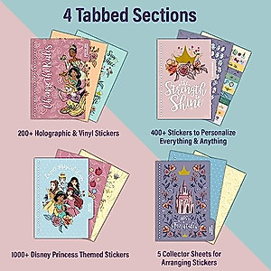 Fashion Angels Disney Princess 1000+ Collectible Stickers Book Decorate Cell Phones Notebooks Shoes School Supplies Water Bottles Gifts Birthday Cards for Teachers Kids and Girls Ages 8 and Up