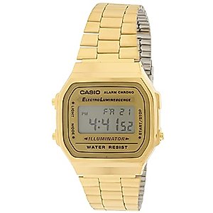 Casio A168WG-9 Men's Vintage Gold Metal Band Illuminator Chronograph Alarm Watch