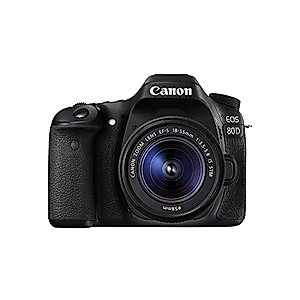 Canon EOS 80D Digital SLR Kit with EF-S 18-55mm f/3.5-5.6 Image Stabilization STM Lens - Black (Renewed)