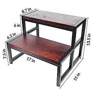 Annecy Wooden Step Stool with 400lb Load Capacity, Bedside Step Stool for Adult Kids, Wood Step Stool for Kitchen, Bathroom, Bedroom - Portable 2 Step Stool Dark Walnut (Assembly Required)