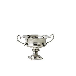 Serene Spaces Living Silver-Plated Trophy Flower Urn, Use for Home Decor, Event Centerpieces, Wedding, Parties, Floral Arrangements, Medium 10" Diameter