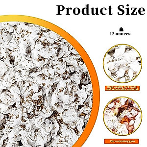 Frienda 12 oz Glowing Embers Rock Wool Mixed with Vermiculite Crackling Ash for Gas Fireplace Realistic Fake Coals for Indoor Vented Gas Fireplace Gas Log Sets Insert Fire Pit Stoves