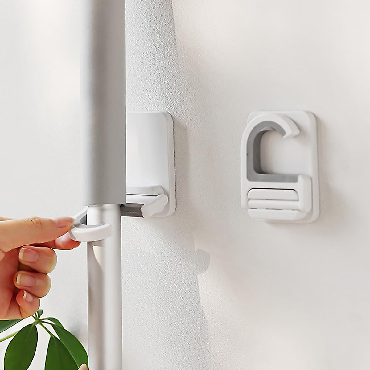 Hemobllo 3pcs Wall mop Hook Clothes Hanger Hooks Folding Broom Wall Mount Hooks Dustpan Umbrella Wall Hanger s Hook Broom Mounted Mop Hook Mop Holder self Adhesive Broom Hooks abs