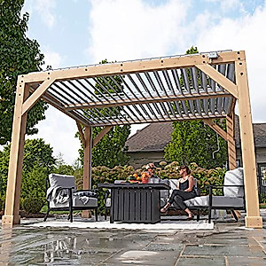 Yardistry 10 x 12 Meridian Wood Room with Louvered Roof