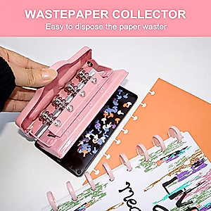 Enjoy Myself Mushroom Discbound Hole Punch, 4 Holes Mushroom Paper Puncher for Disc Bound Planner (Pink)