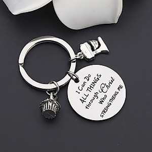LQRI Baker Gift Pastry Chef Gift I Can Do All Things Through Christ Who Strengthens Me Keychain Baking Gift Culinary Student Graduation Gift (sliver)