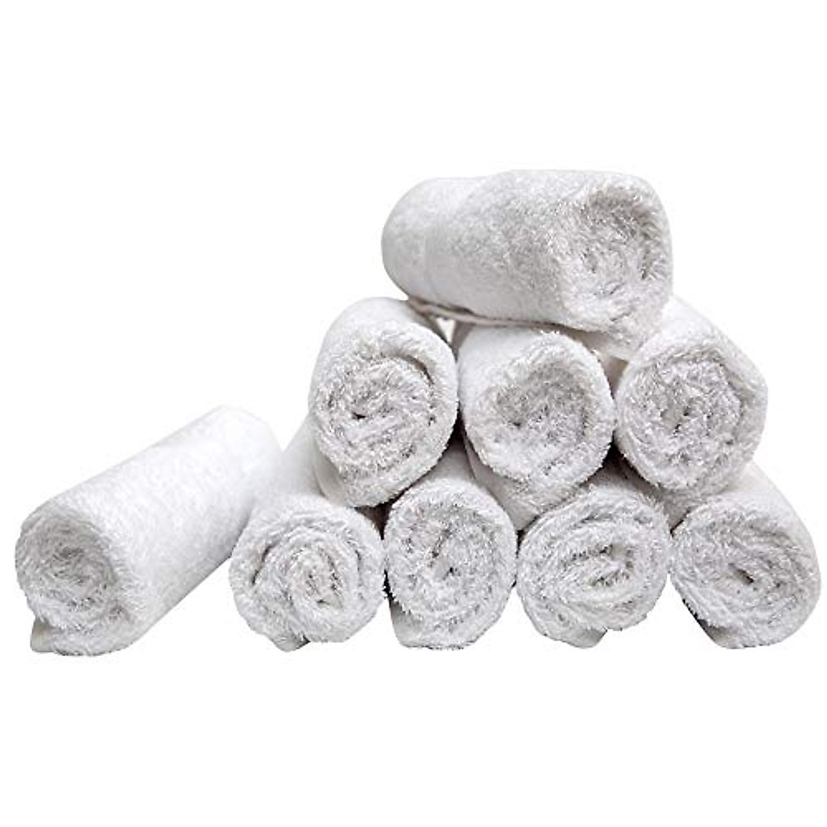 Pleasant Home Washcloths Set - 24 Pack (12” x 12”) – 570 GSM- 100% Ring Spun Cotton Wash Cloth - Super Soft and Highly Absorbent Face Towels (White)