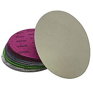 AutKerige 6 Inch Wet Dry Sandpaper, 40 PCS Assorted Grit Sanding Disc (1000/2000/3000/5000) with Premium Silicon Carbide, Hook and Loop Polish Sandpaper for Auto, Wood or Metal Polishing and Sanding