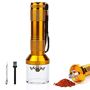BLOCE Electric Grinder, Electric Grinder for Spice with Cleaning Brush and Spoon, Aluminum Alloy Portable Chopper Fine Grinder Kit(Batteries not included)
