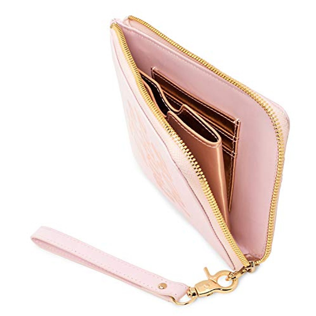 ban.do Getaway Travel Clutch Wristlet, Pink Passport and Card/ID Holder with Removable Wrist Strap, I'm Outta Here