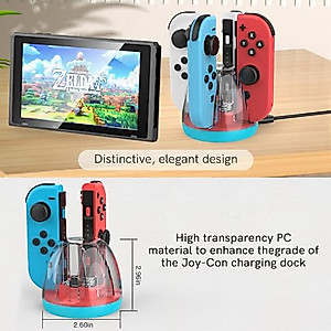 Switch Controller Charging Dock for Nintendo Switch/Switch OLED JoyCon,HEIYING Switch Controller Charger Dock Station for Switch Joy-Con,Portable Charging Stand Station with LED Indicator.