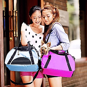 ZaneSun Cat Carrier,Soft-Sided Pet Travel Carrier for Cats,Dogs Puppy Comfort Portable Foldable Pet Bag Airline Approved (Small Blue)